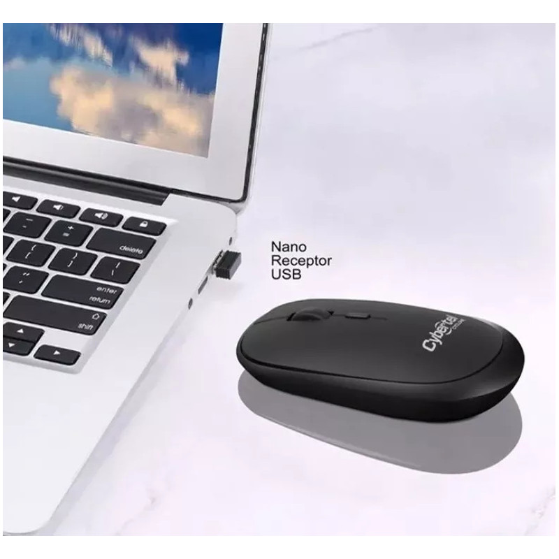 MOUSE CYBERTEL CYCLONE ( CYB M500-3M ) | BLUETOTH | WIFI | RECARGABLE | USB